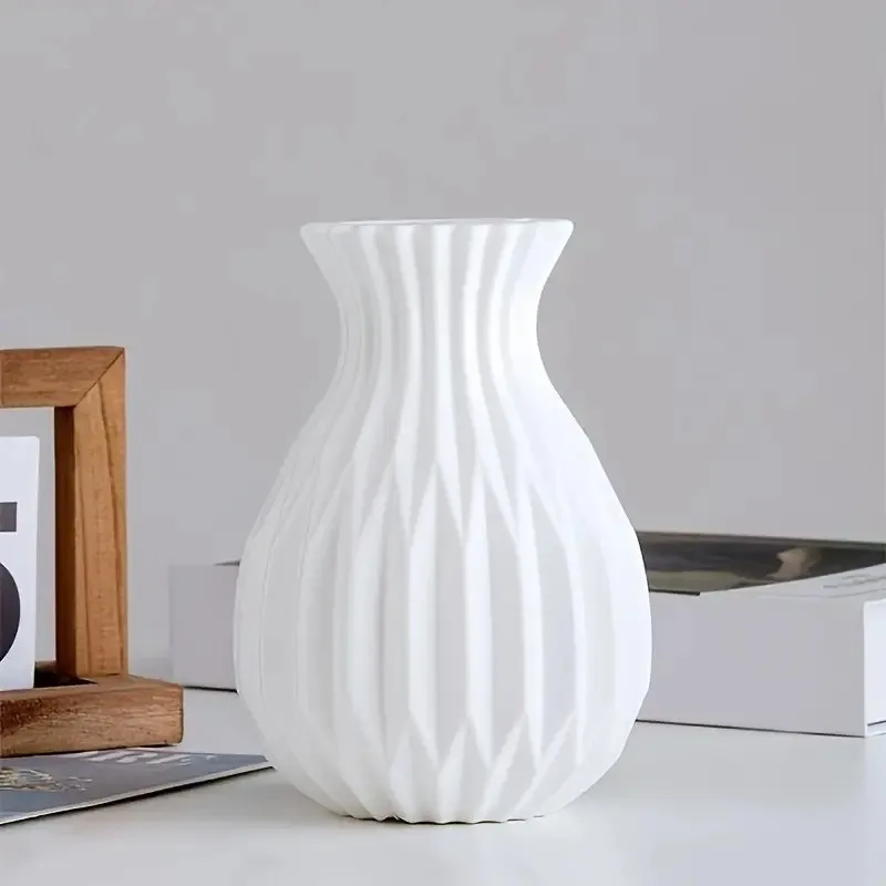 Plain Color Flower Vase with Embossed Design | Free Shipping!